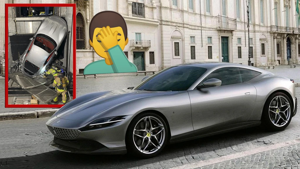 Cae Roma: Otro Ferrari involucrado en peculiar accidente