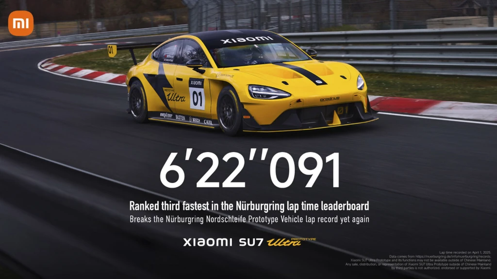 Xiaomi SU7 Ultra Protoype vuelve a conquistar Nürburgring con tiempo record