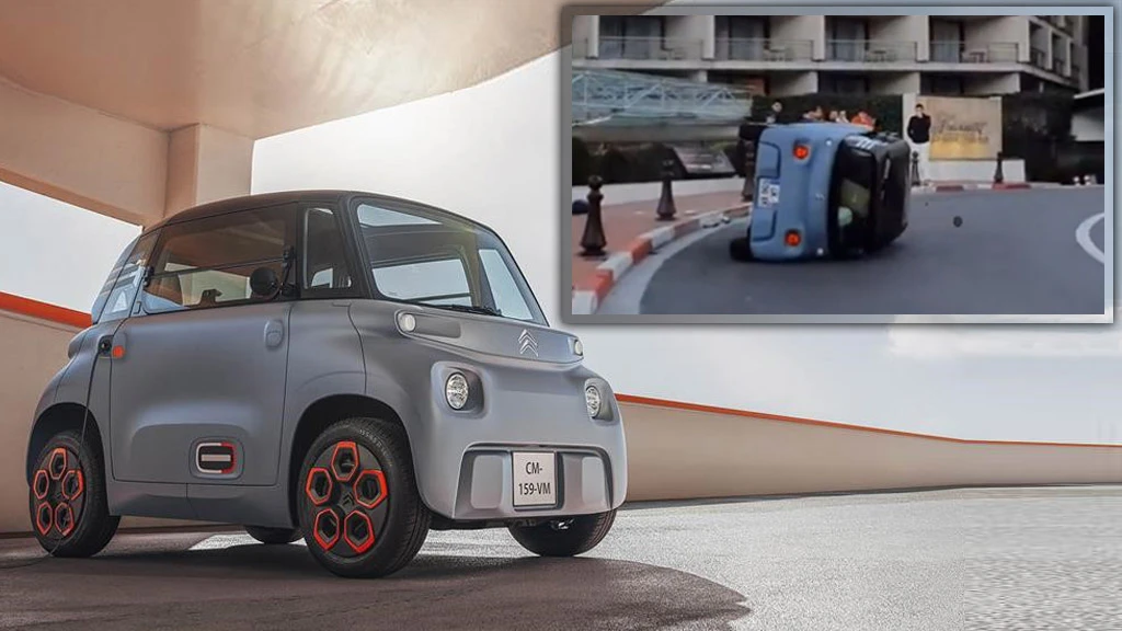 Así acabas cuando manejas un Citroën Ami como un F1 por las calles de ...