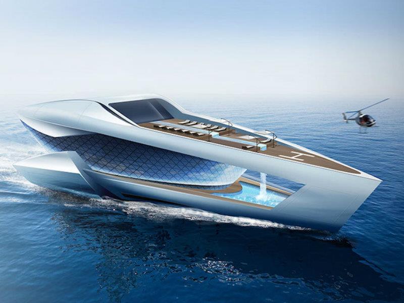 Un impresionante yate con garaje para 8 automóviles